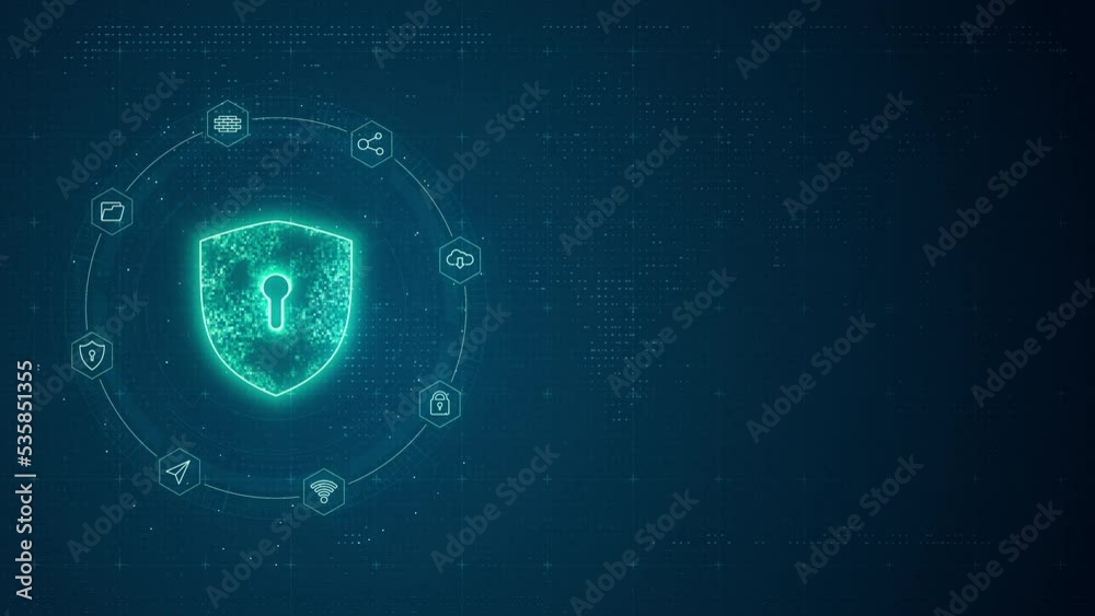 Video Stock Motion graphic of Blue security key with line connection ...