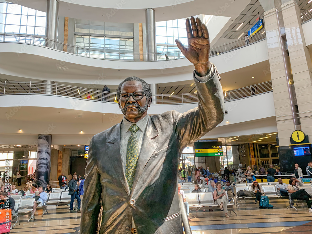 OR Tambo International Airport, South Africa: Bronze statue of Oliver ...