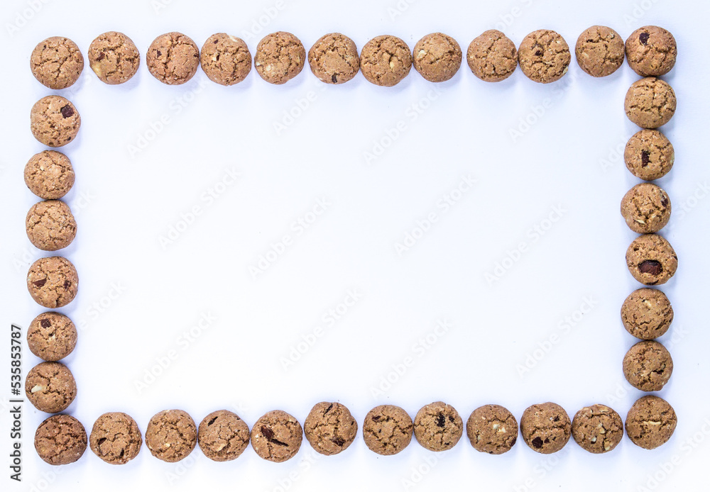 Frame of Dutch gingerbread cookies (pepernoten, kruidnoten), special ...