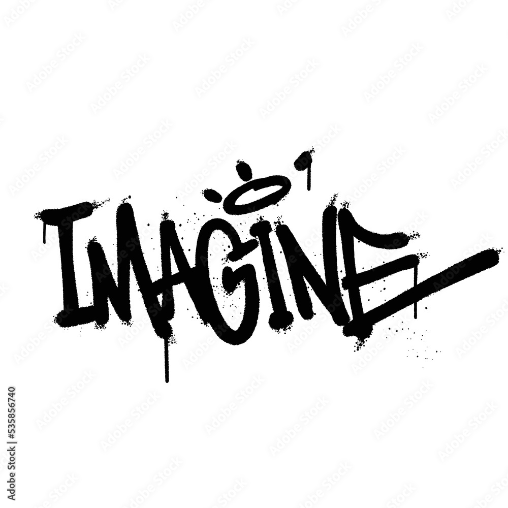 Graffiti spray paint Word Imagine Isolated Vector Stock Vector | Adobe ...