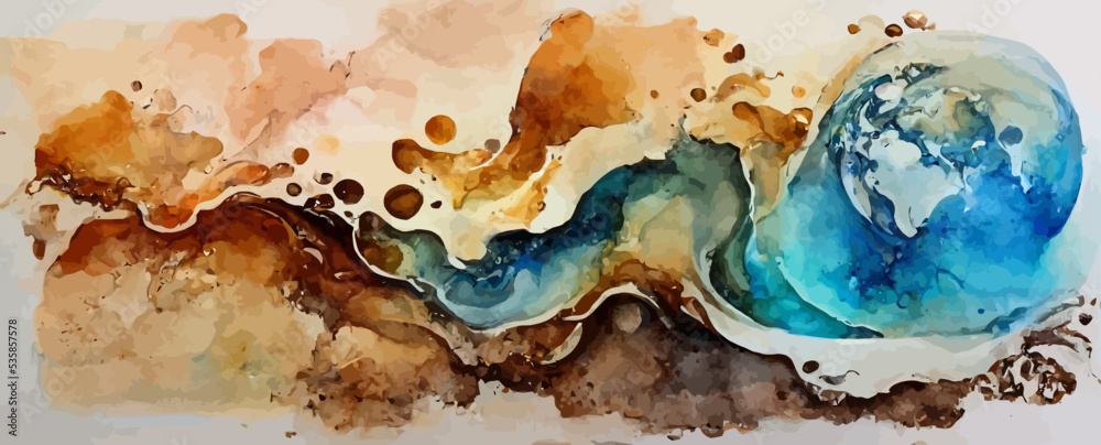 soft alcohol ink background with earth colours calm, background, banner ...