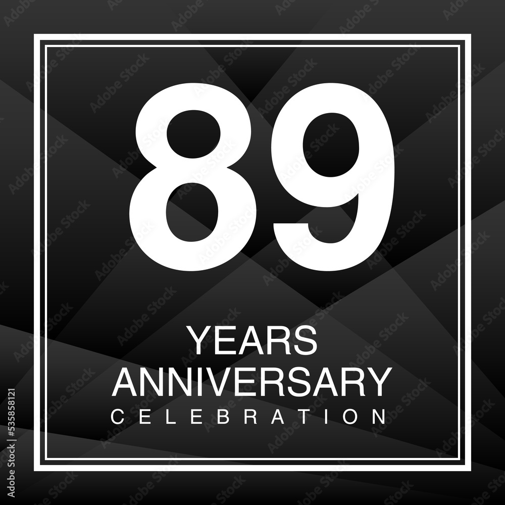 89 Year Anniversary Celebration Logo Vector On Red Background, 89 ...