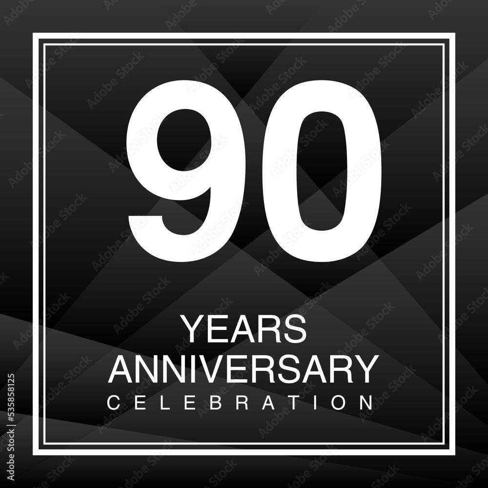 90 Year Anniversary Celebration Logo Vector On Red Background, 90 ...