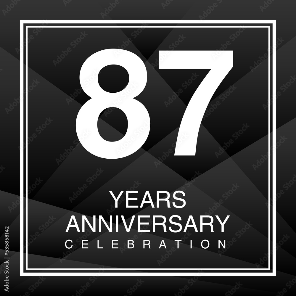 87 Year Anniversary Celebration Logo Vector On Red Background, 87 ...