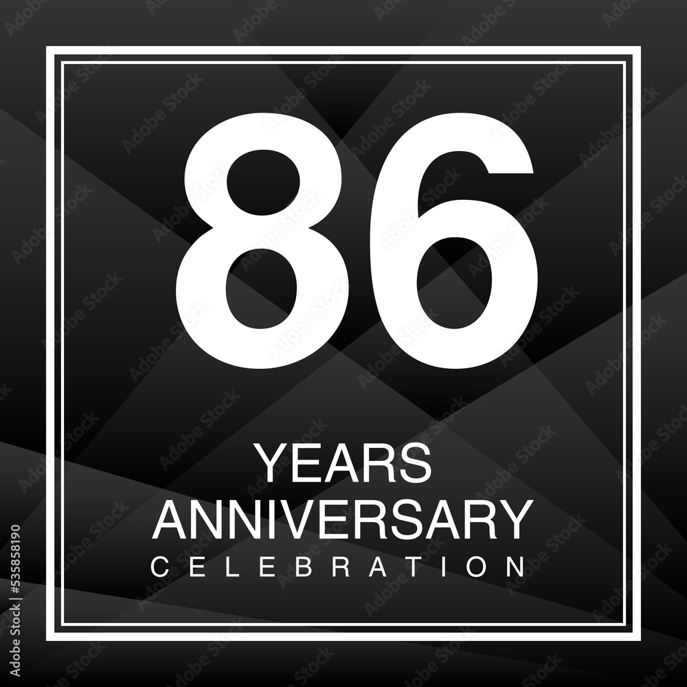 86 Year Anniversary Celebration Logo Vector On Red Background, 86 ...