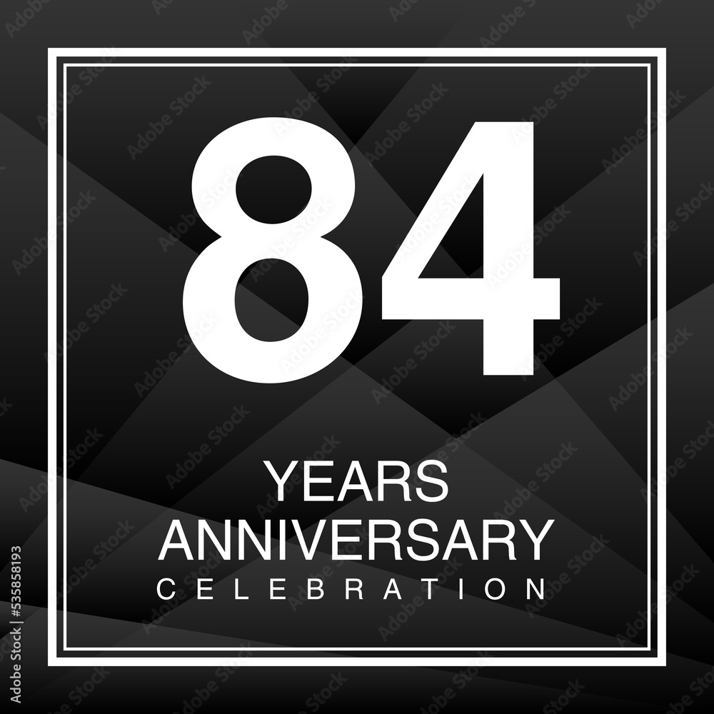 84 Year Anniversary Celebration Logo Vector On Red Background, 84 ...