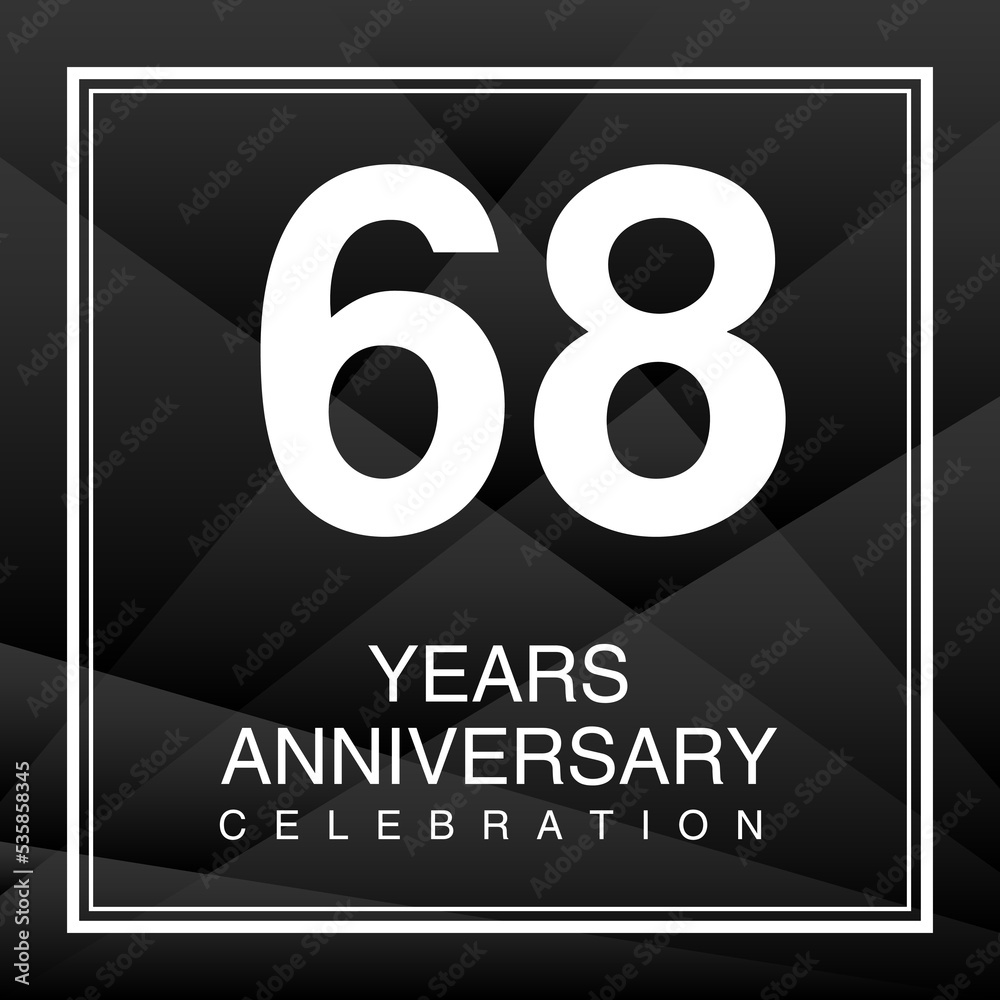68 Year Anniversary Celebration Logo Vector On Red Background, 68 ...