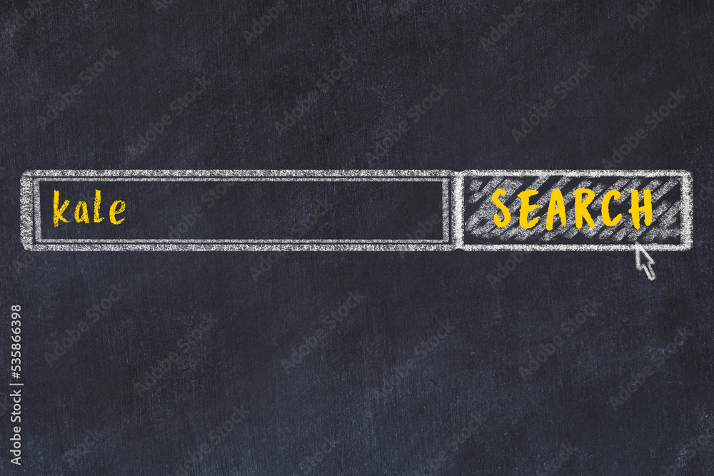 Chalk sketch of browser window with search form and inscription kale ...