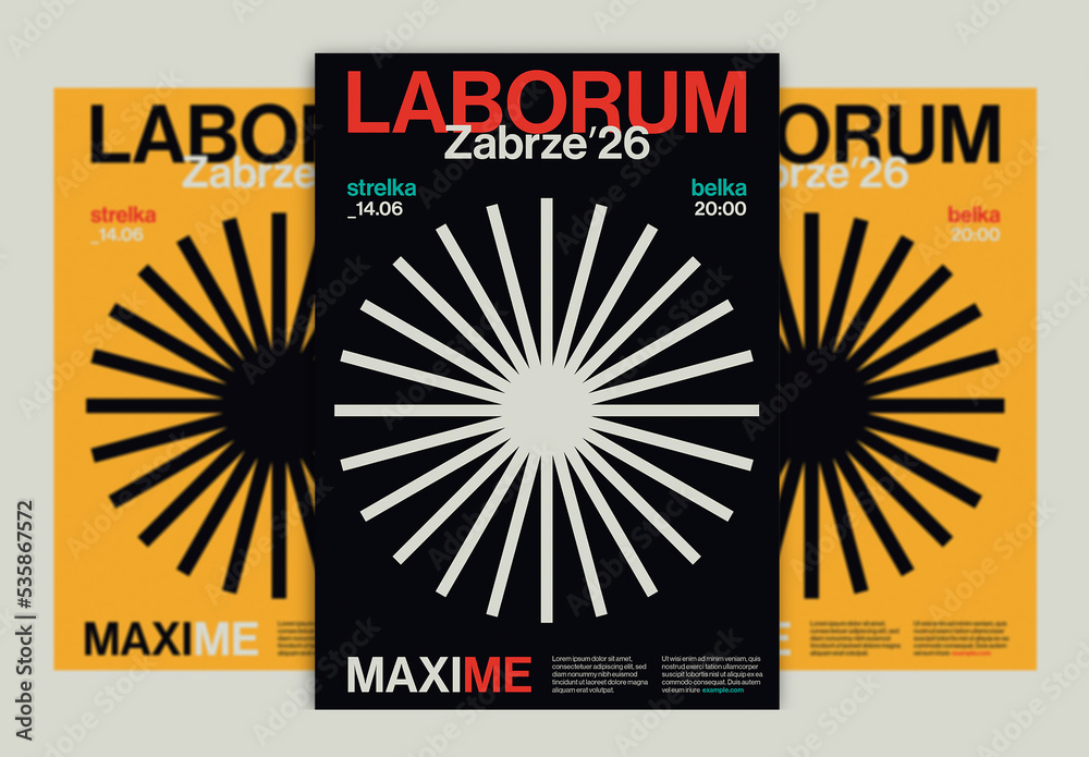 Stylish Post-Modern Poster Layout Design Stock Template | Adobe Stock