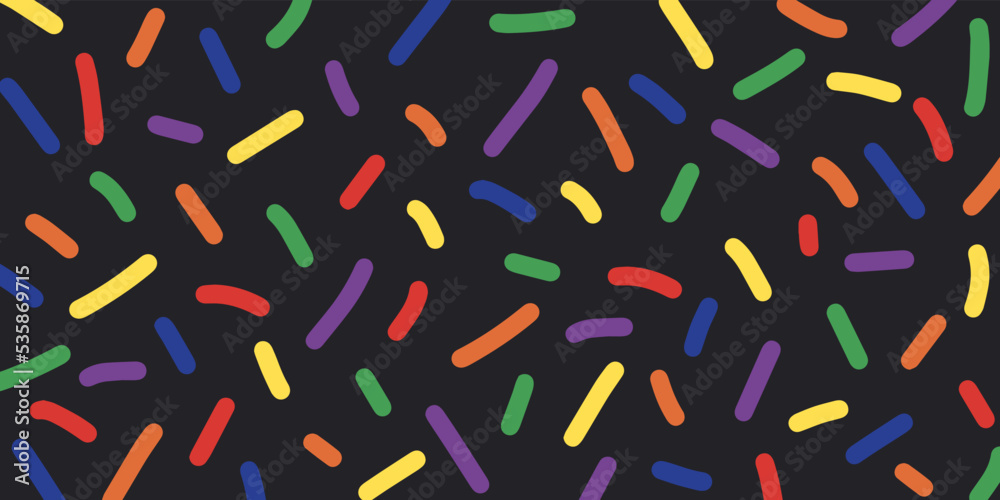 Cute abstract horizontal background with rainbow colored decorative ...