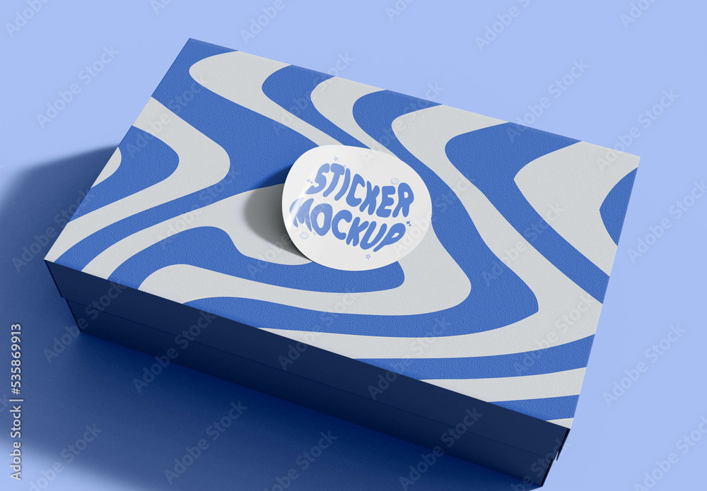 Adhesive Stickers on Box Branding Mockup Stock Template | Adobe Stock