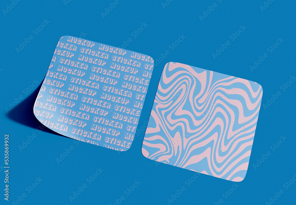 Two Stickers Mockup Two Stickers Mockup Stock Template | Adobe Stock