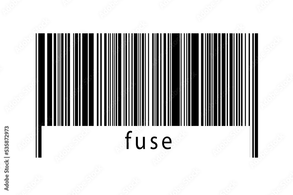 Digitalization concept. Barcode of black horizontal lines with ...