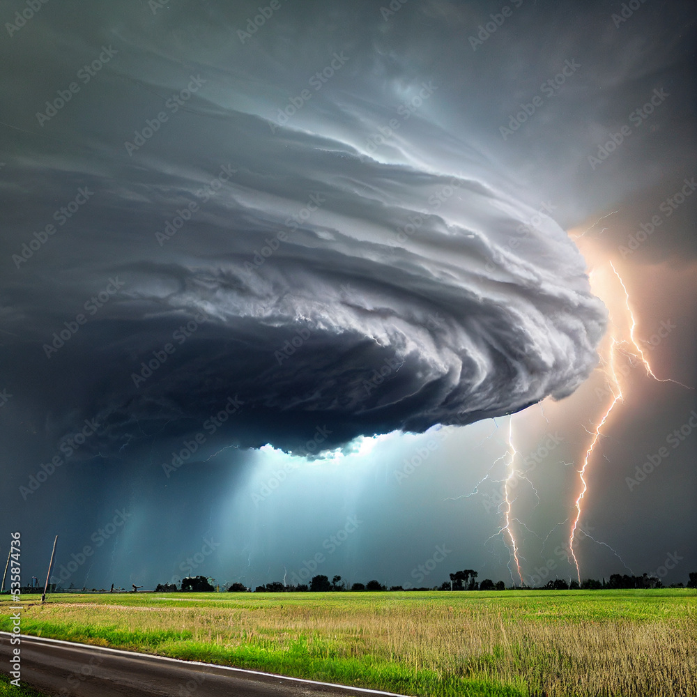 Supercell Thunderstorm Rainstorm Tornado warning Weather Storm Chasing ...