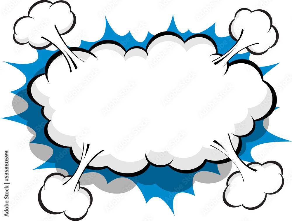 blank boom speech bubble cartoon comic book pop art background vector ...