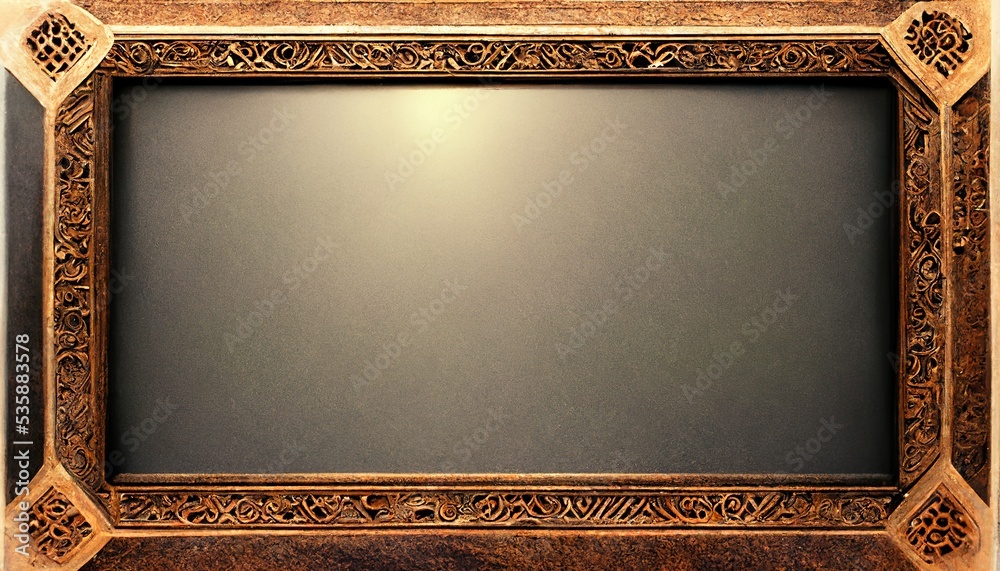 egyptian aged picture frame template design Stock Photo | Adobe Stock