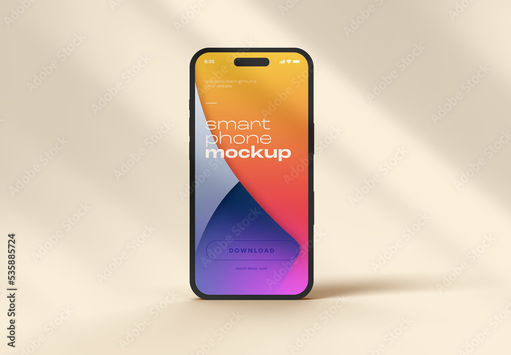Smart Phone Mockup Design with Editable Background Stock Template ...