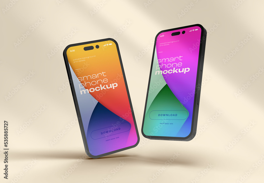 Smart Phone Mockup Design with Editable Background Stock Template ...