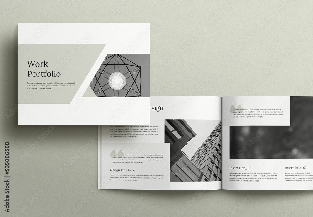 Work Portfolio Landscape Layout Stock Template | Adobe Stock