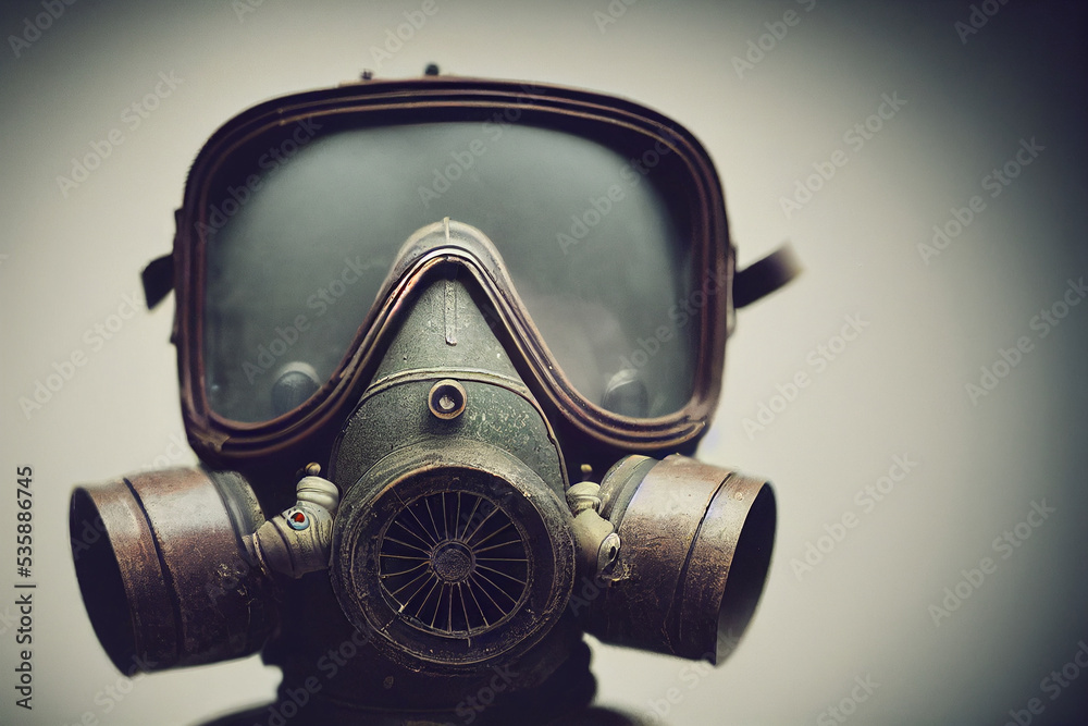Vintage World War Gas Mask Stock Illustration | Adobe Stock