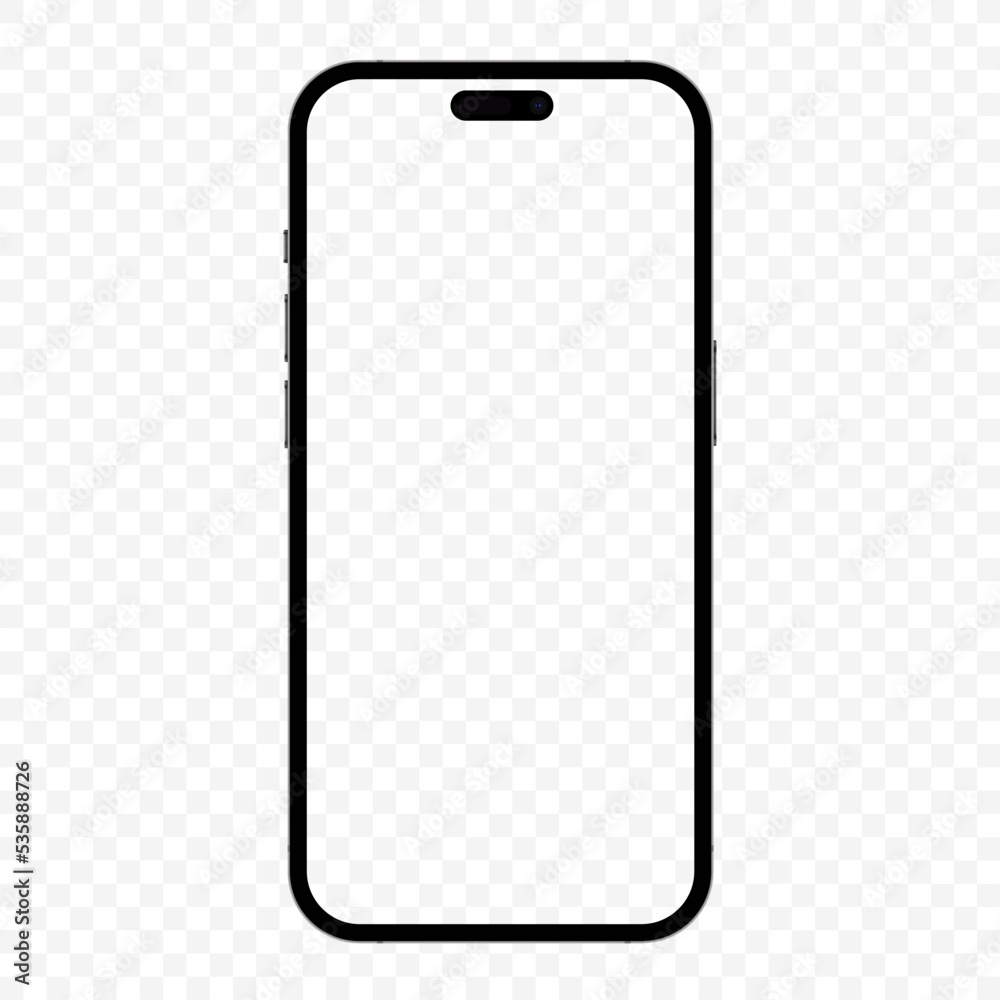 High quality realistic newest version of smartphone with blank white ...