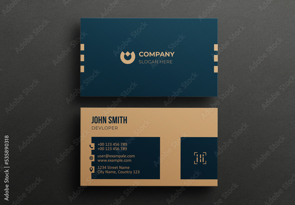 Minimal Individual Business Card Layout Stock Template | Adobe Stock