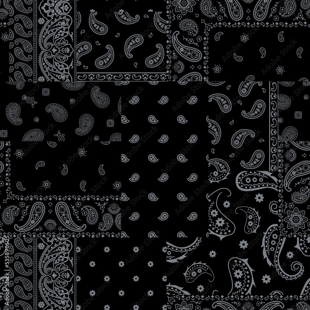 Paisley bandana print seamless pattern.eps Stock Vector | Adobe Stock Paisley bandana print seamless pattern.eps Stock Vector | Adobe Stock