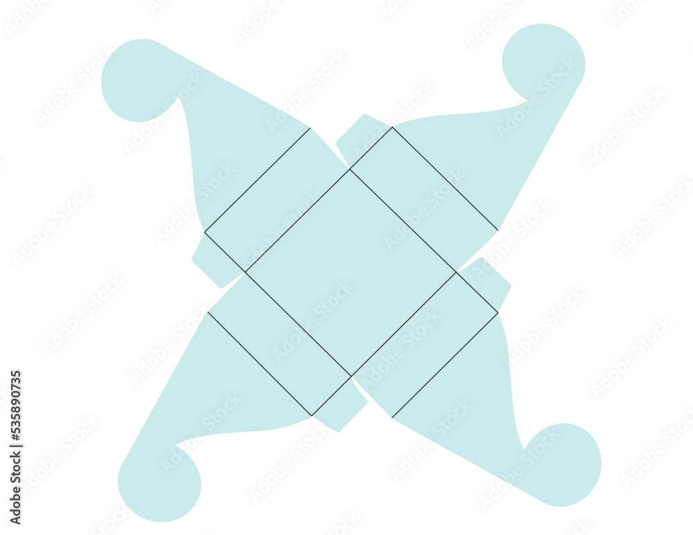 Twist Top Box Template, Flower Top Box Template SVG Vector Stock Vector ...