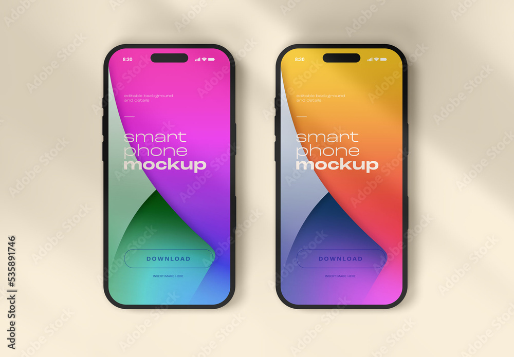 Smart Phone Mockup Design with Editable Background Stock Template ...