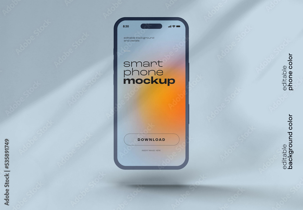 Smart Phone Mockup Design with Editable Background Stock Template ...
