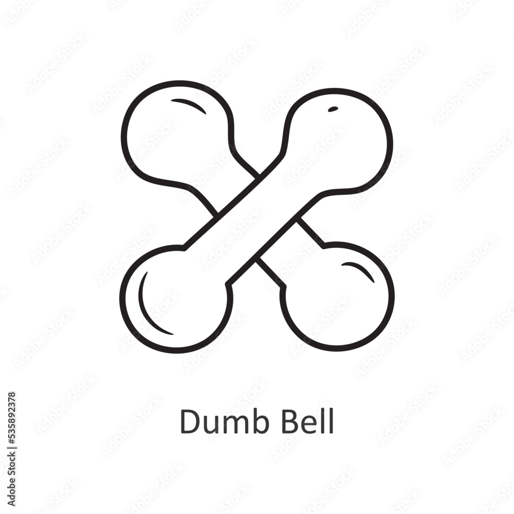 Dumb Bell Vector outline Icon Design illustration. Workout Symbol on ...