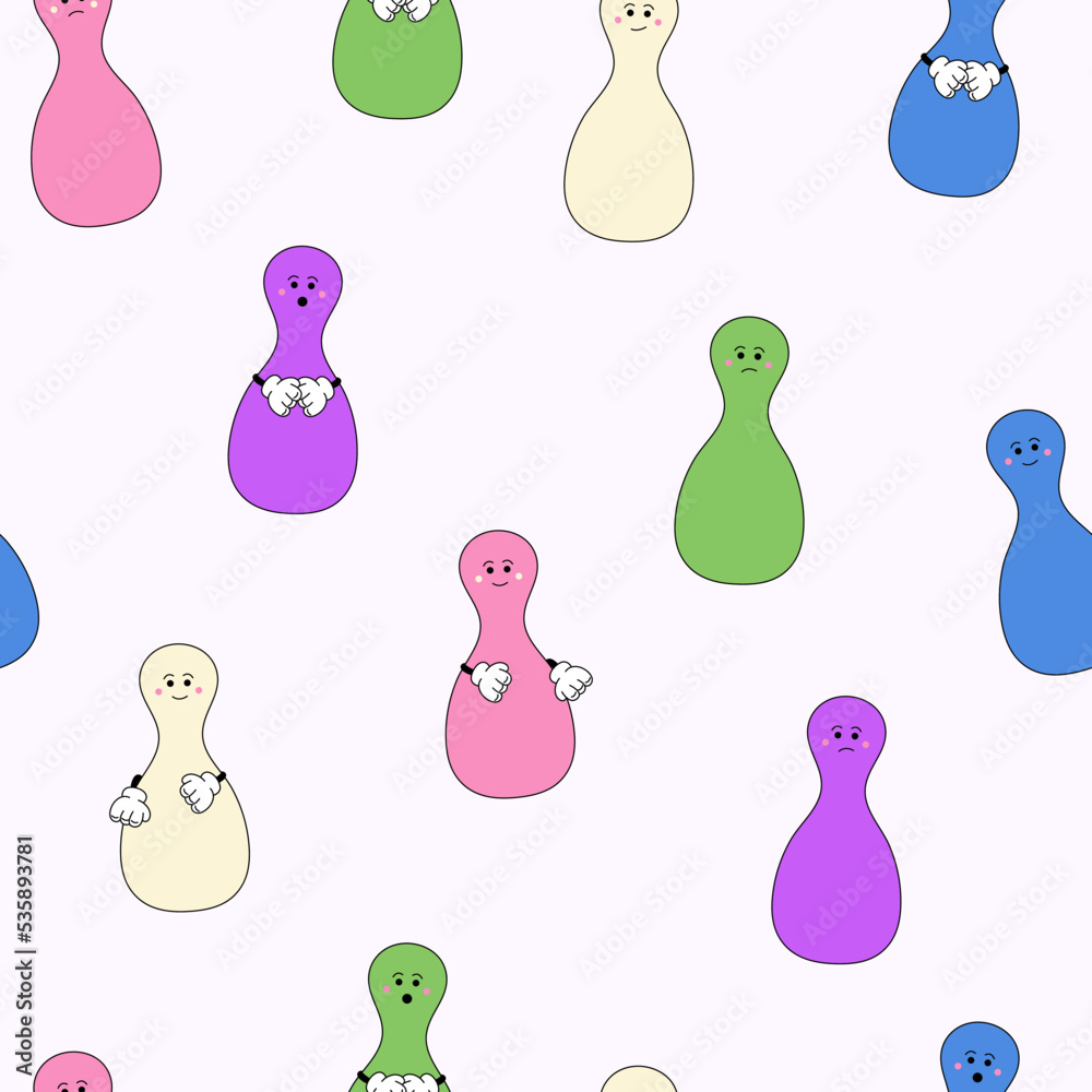 Game pieces seamless pattern. Ludo print. Packaging template, textiles ...