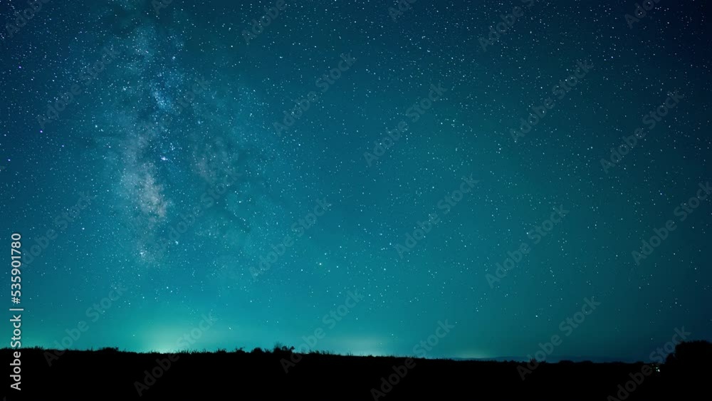 The Milky Way galaxy. Night view of the Milky Way galaxy with twinkling ...