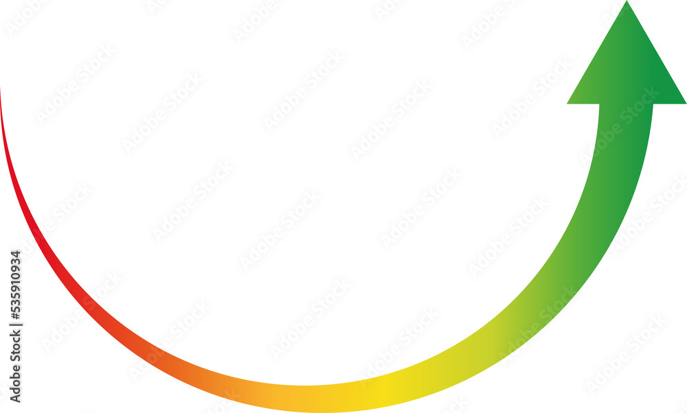 Colorful arrow. Symbol for energy efficiency, customer rating. Isolated ...