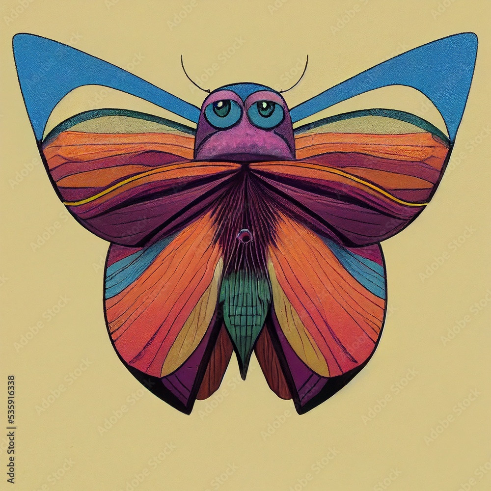 Cartoon Moth with an Unfortunate Pinhole is Resigned to his Fate ...