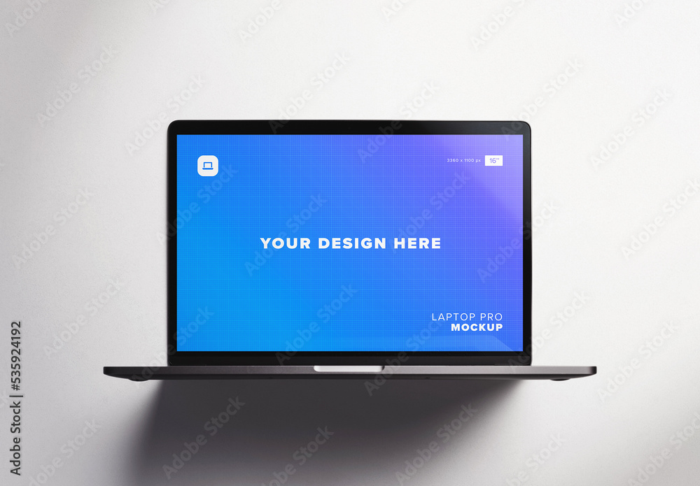 MacBook Pro 16inch Laptop Mockup Stock Template | Adobe Stock