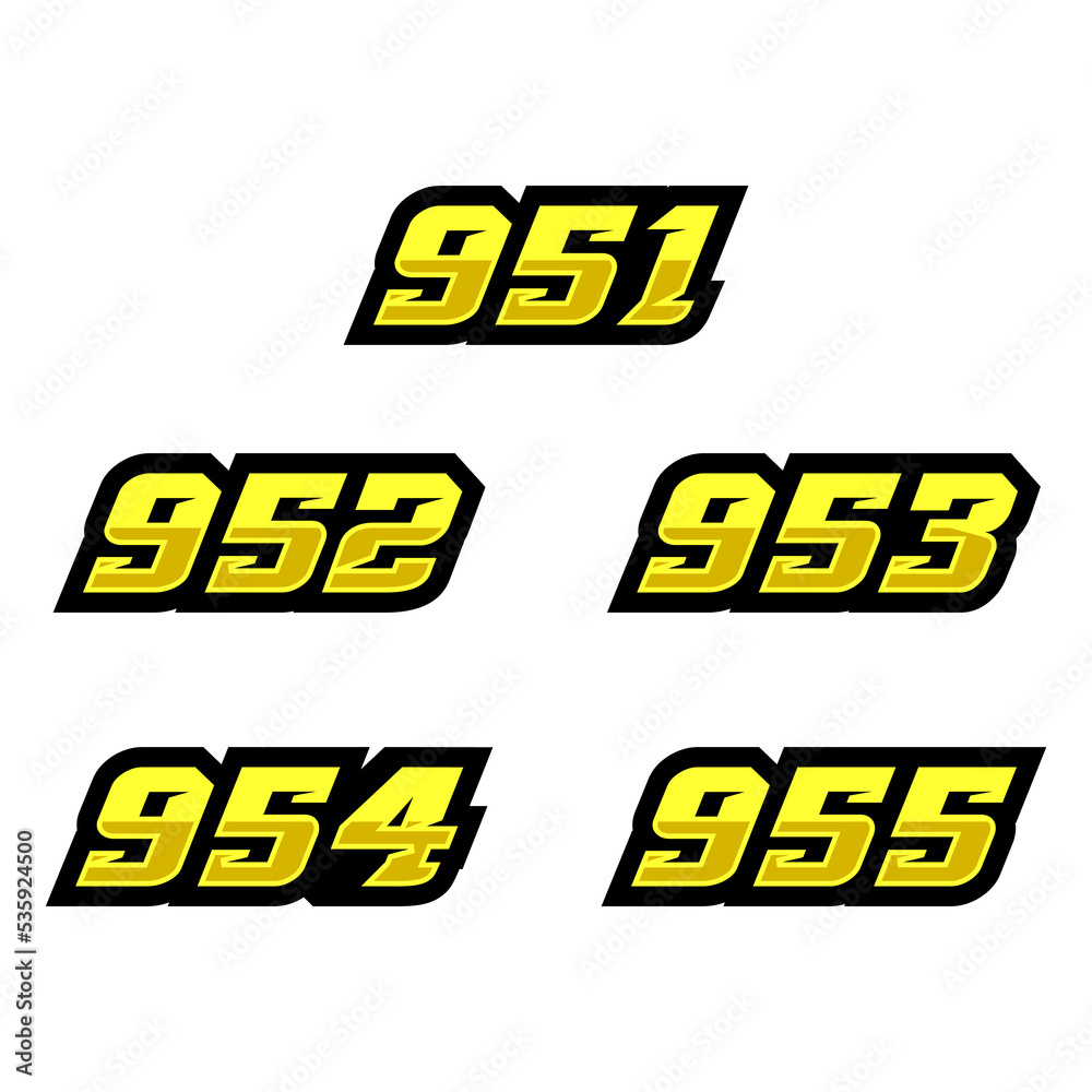 Racing Number Logo Design Vector Stock Vector | Adobe Stock