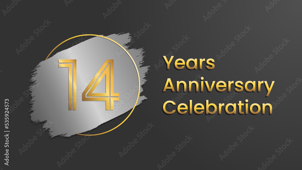 14 Years Anniversary Celebration, Perfect template design for ...