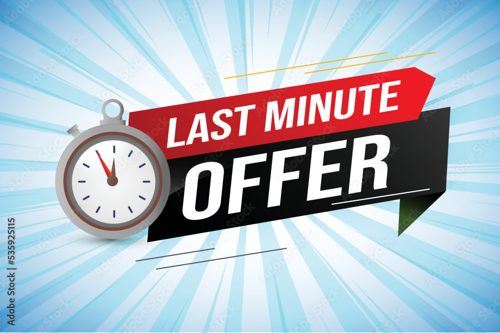 Last minute offer watch countdown Banner design template for marketing ...