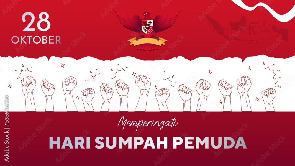 Design for the commemoration of the national day "Youth Pledge" October ...