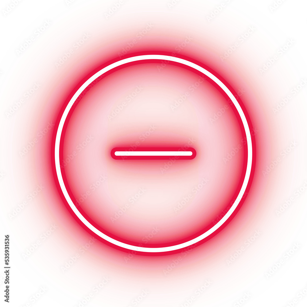 Neon red do not disturb icon, glowing block icon on transparent ...