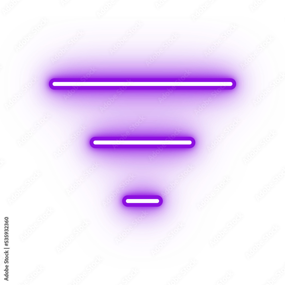 Neon purple document format icon, glowing centre icon on transparent ...