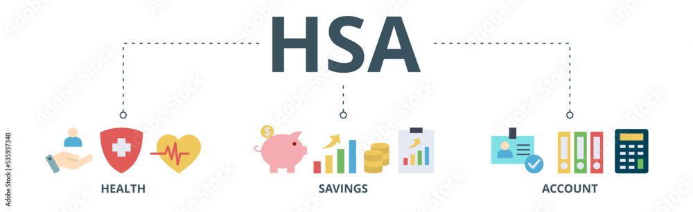 HSA banner web icon vector illustration concept for health saving ...