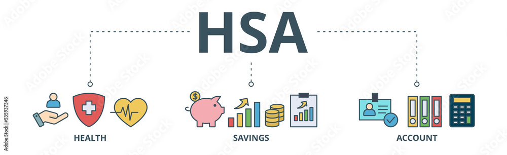 HSA banner web icon vector illustration concept for health saving ...