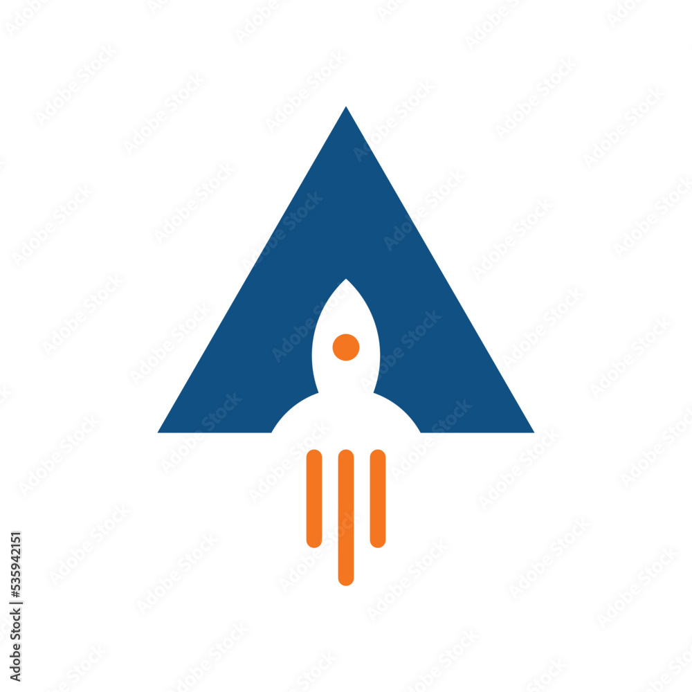 triangle logo rocket vector. Rocket Logo Vector design Template. A Logo ...