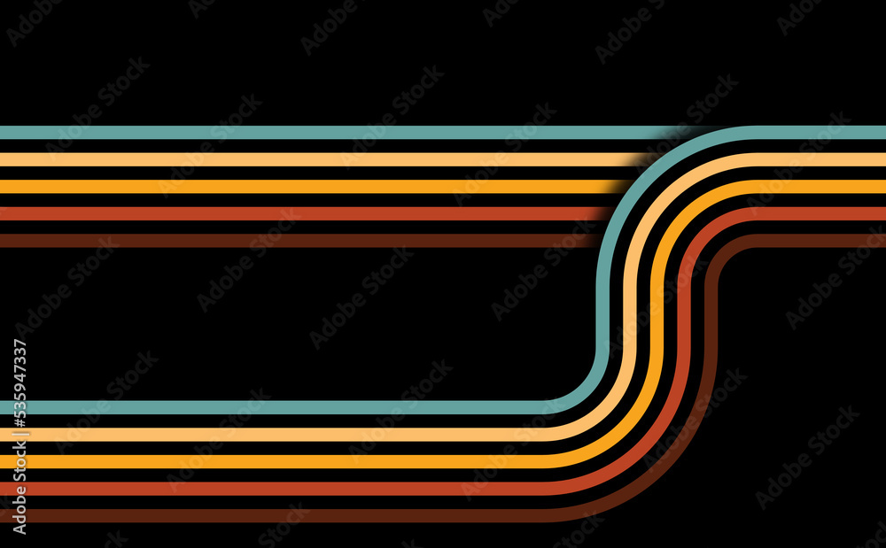 Abstract stripe line in rainbow color for vintage background design ...