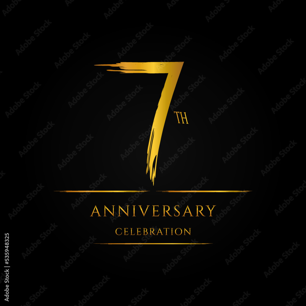 7th anniversary celebration design. hand drawn number 7 or seven logo ...