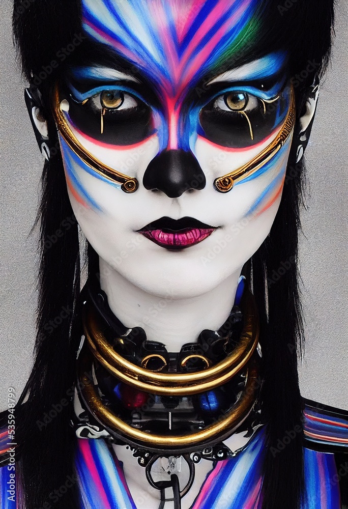 Steampunk Robot Face Paint