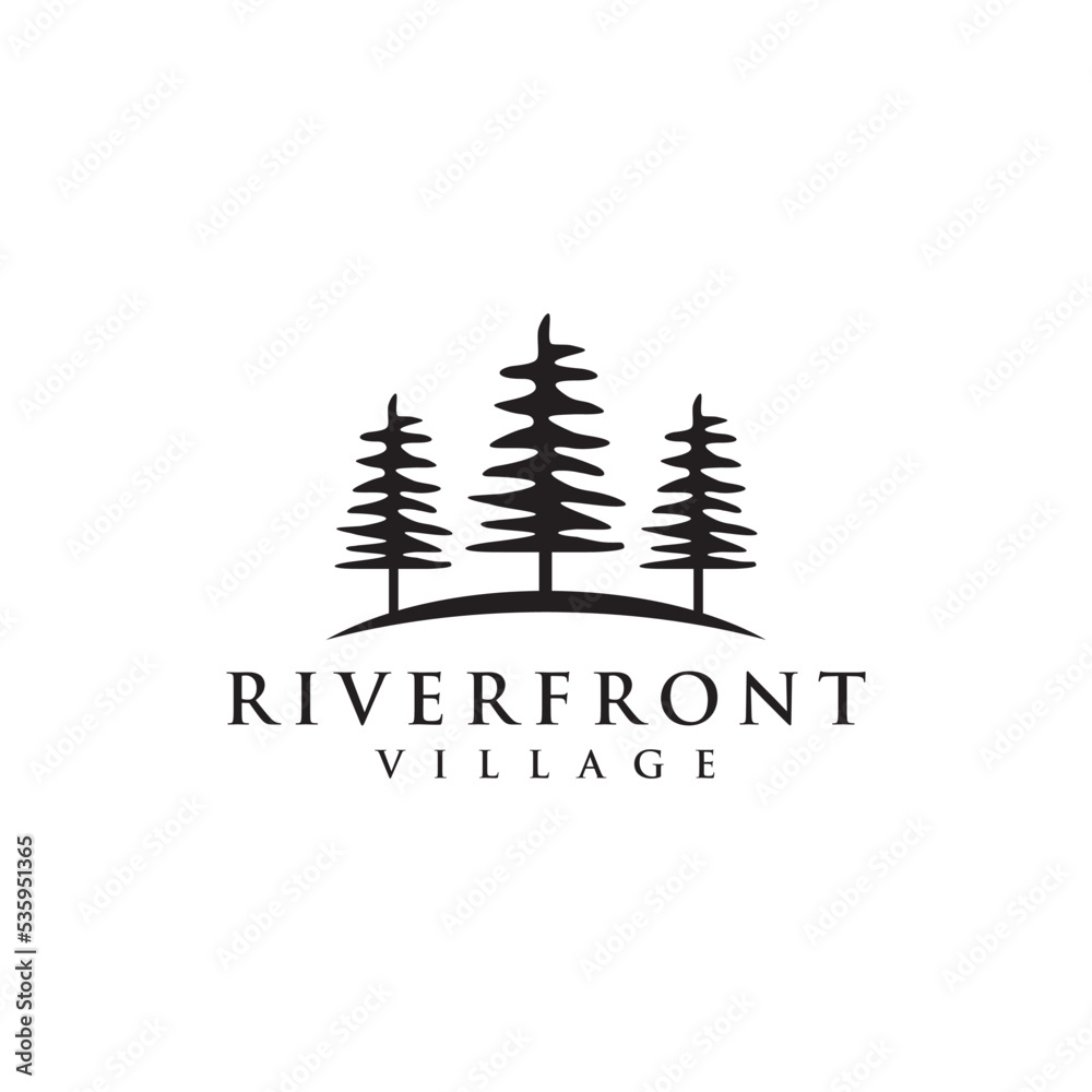 Vecteur Stock tree logo, tree design, tree vector, spruce emblem logo ...