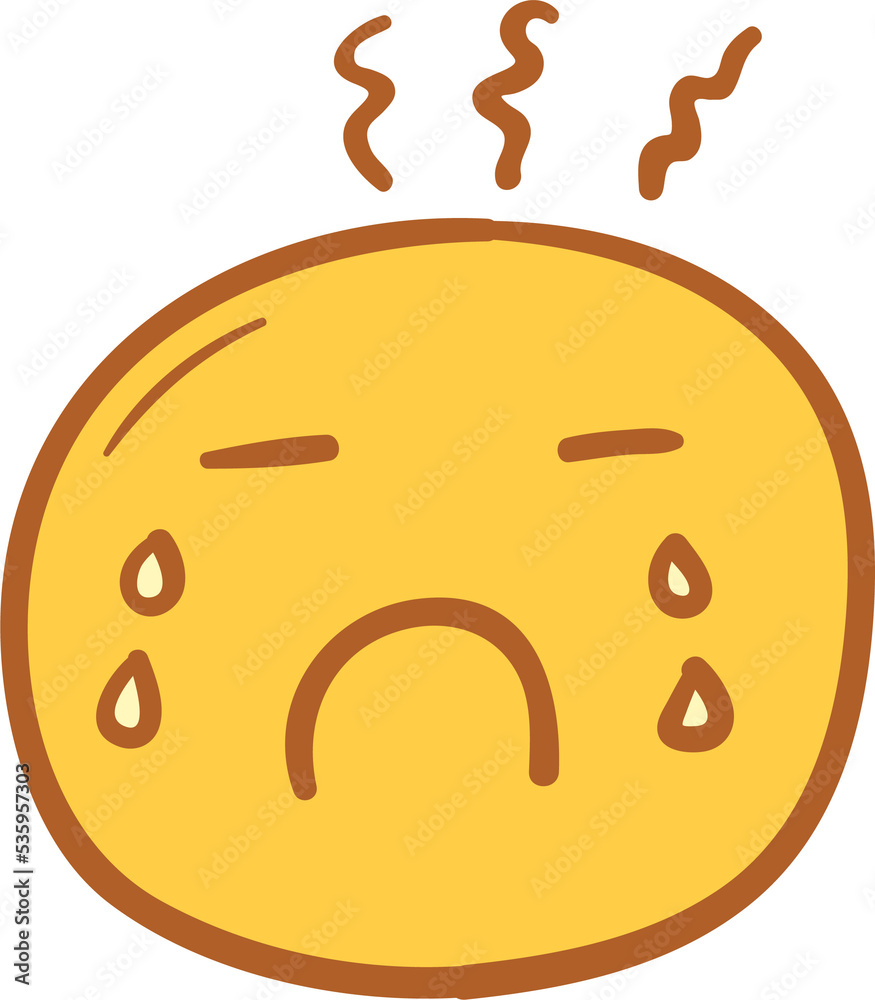Sad emoticon hand drawn filled outline style Stock Illustration | Adobe ...